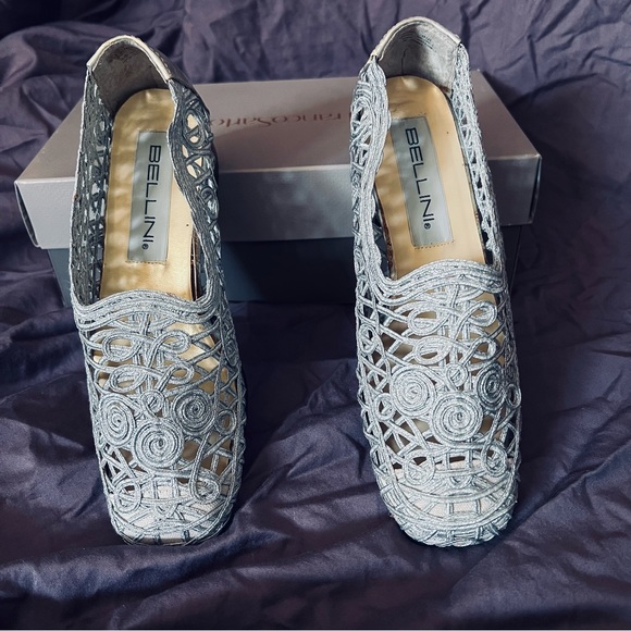 Bellini | Shoes | Vintage Bellini Silver Mesh 65 Heels Metallic | Poshmark
